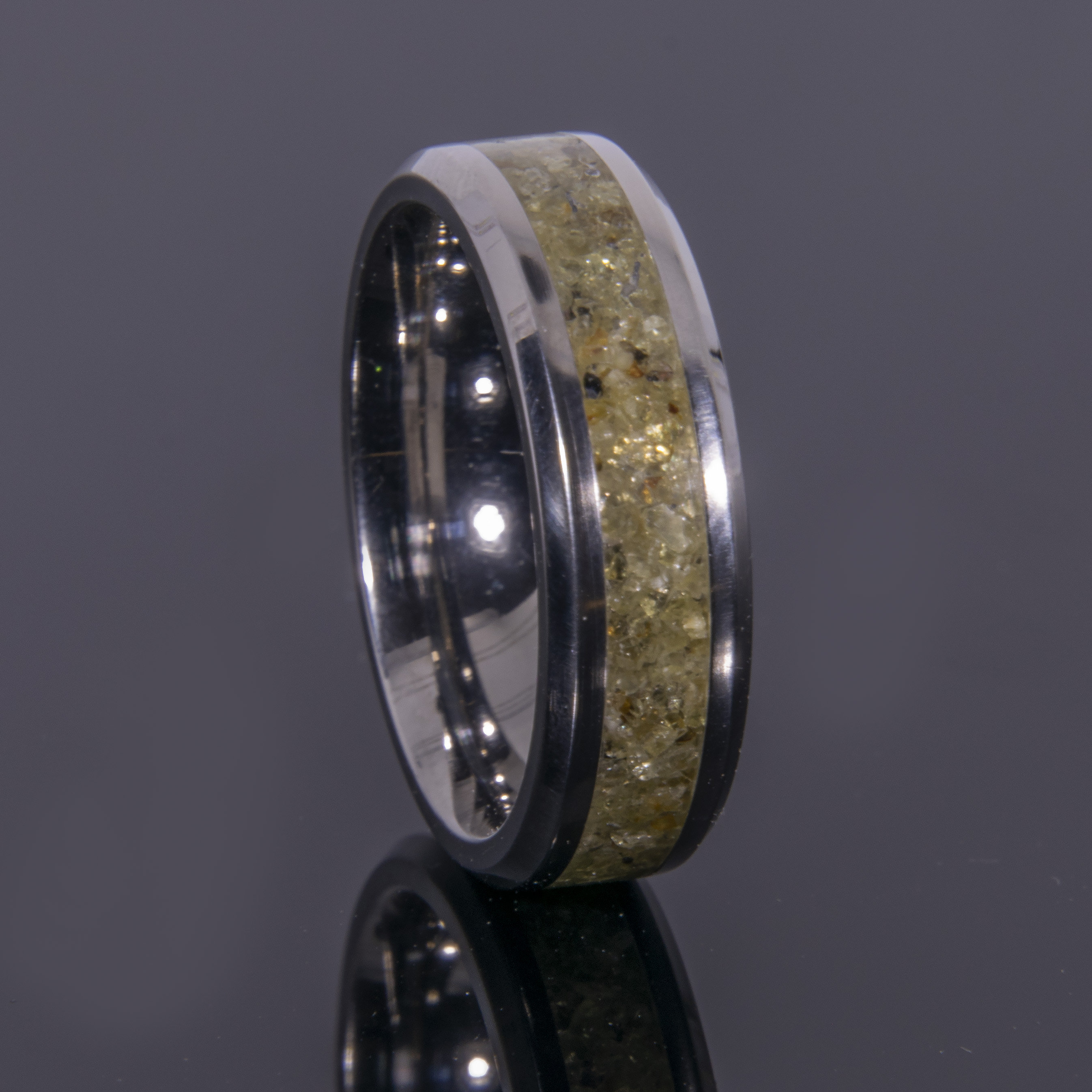 Pallasite Meteorite Ring Titanium Band Admire Pallasite | Etsy