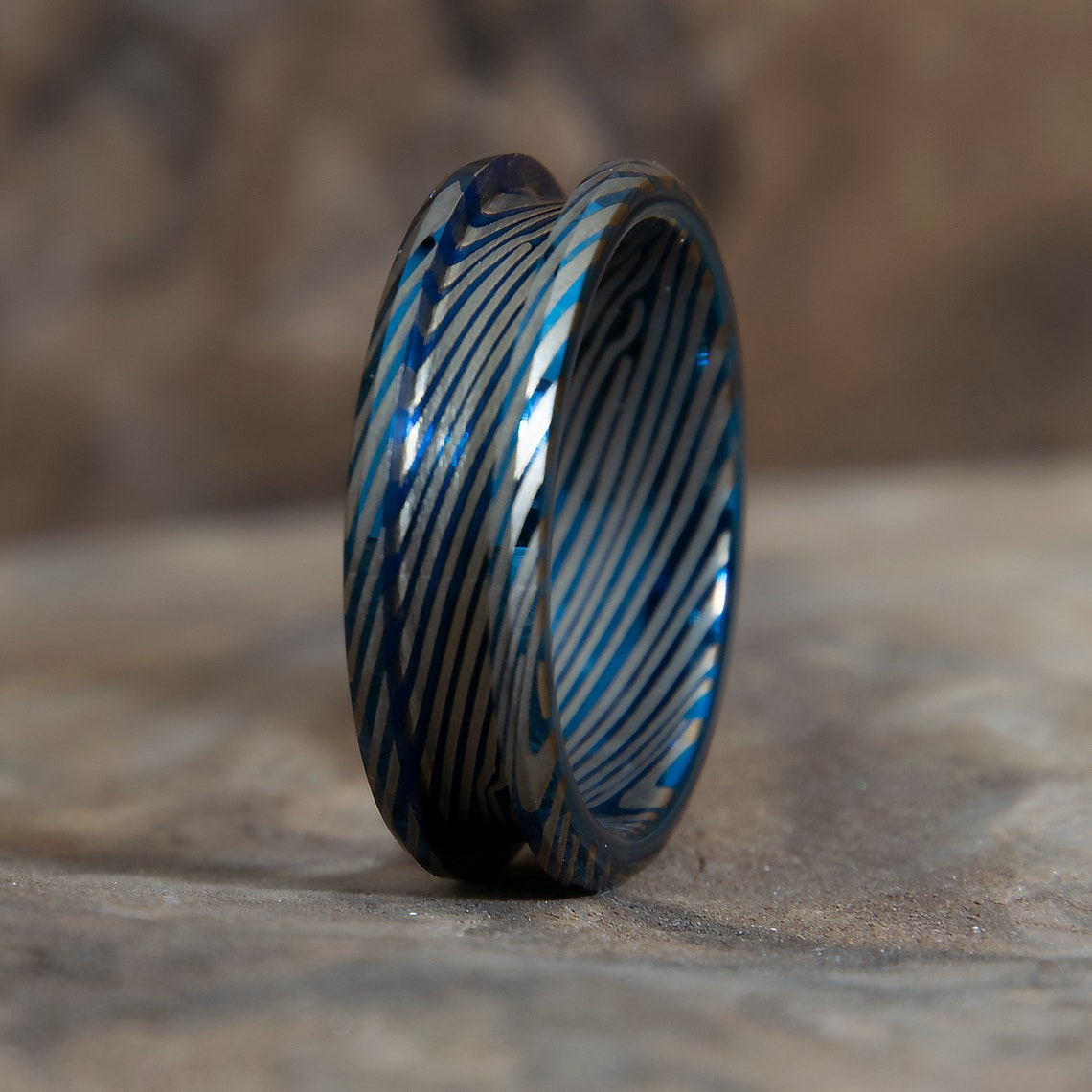 Tungsten Damascus Ring Blank for Inlay 6mm Width 3mm Channel - Etsy