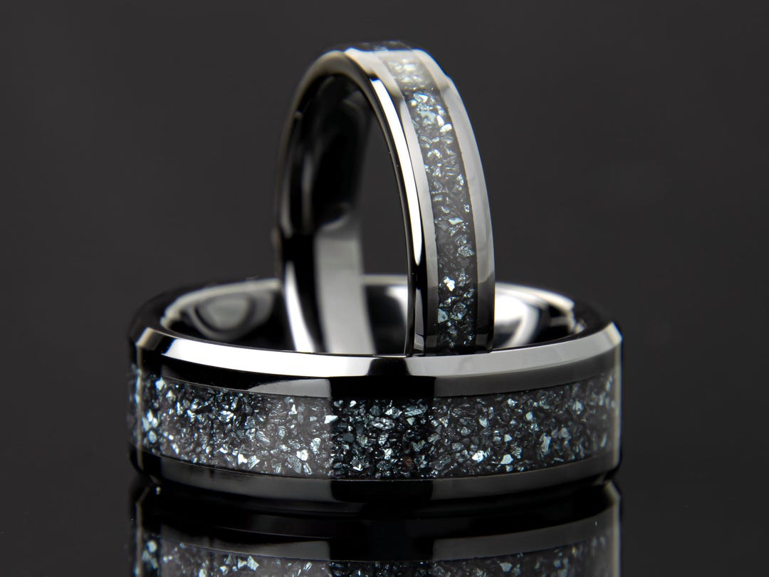 Specularite Ring | Hematite Wedding Band | Black Ceramic Ring ...
