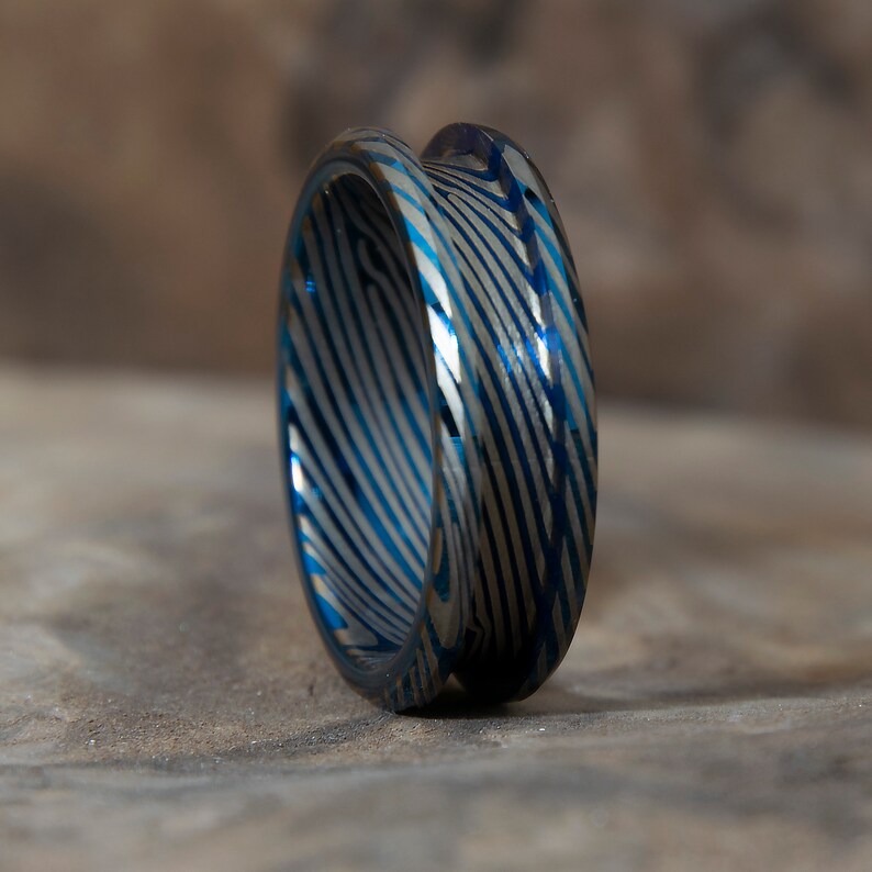 Tungsten Damascus Ring Blank for Inlay 6mm Width 3mm Channel - Etsy