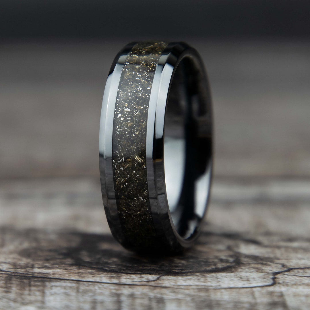 Black Meteorite Ring Meteorite Ring Meteorite Wedding Band - Etsy