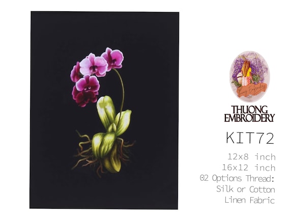 ORDER Hand Embroidery KIT 72 'orchids Flower' - Etsy