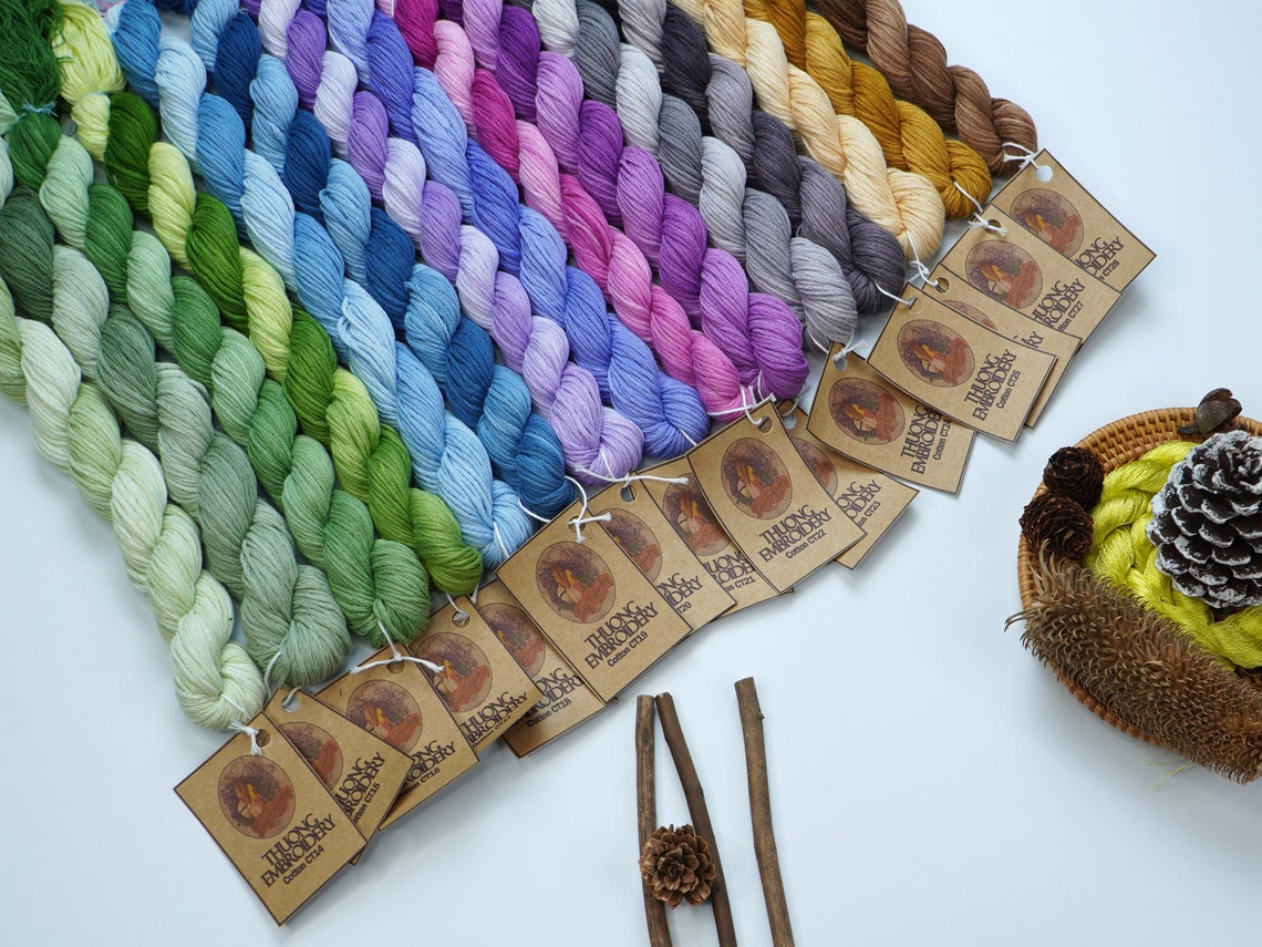 Fine Cotton Thread for Hand Embroidery - 30-yard Skeins Type - Color ...