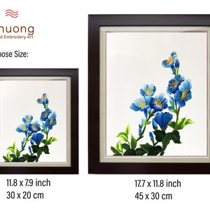 KIT01 Easy Embroidery Kit, Blue Wildflowers Design by Thuongembroidery ...