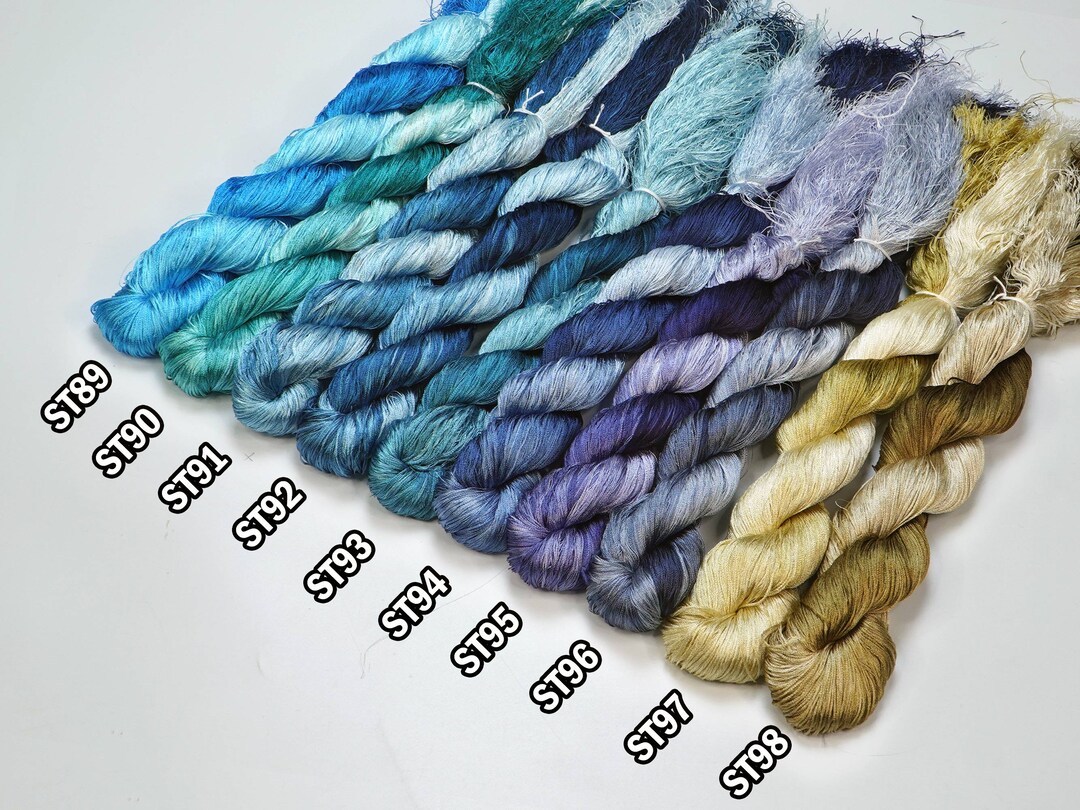 Set 10 Skeins ST89 to ST98 | Glossiest Synthetic Silk Embroidery Thread ...