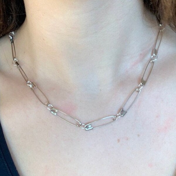 Safety Pin Necklace - Etsy