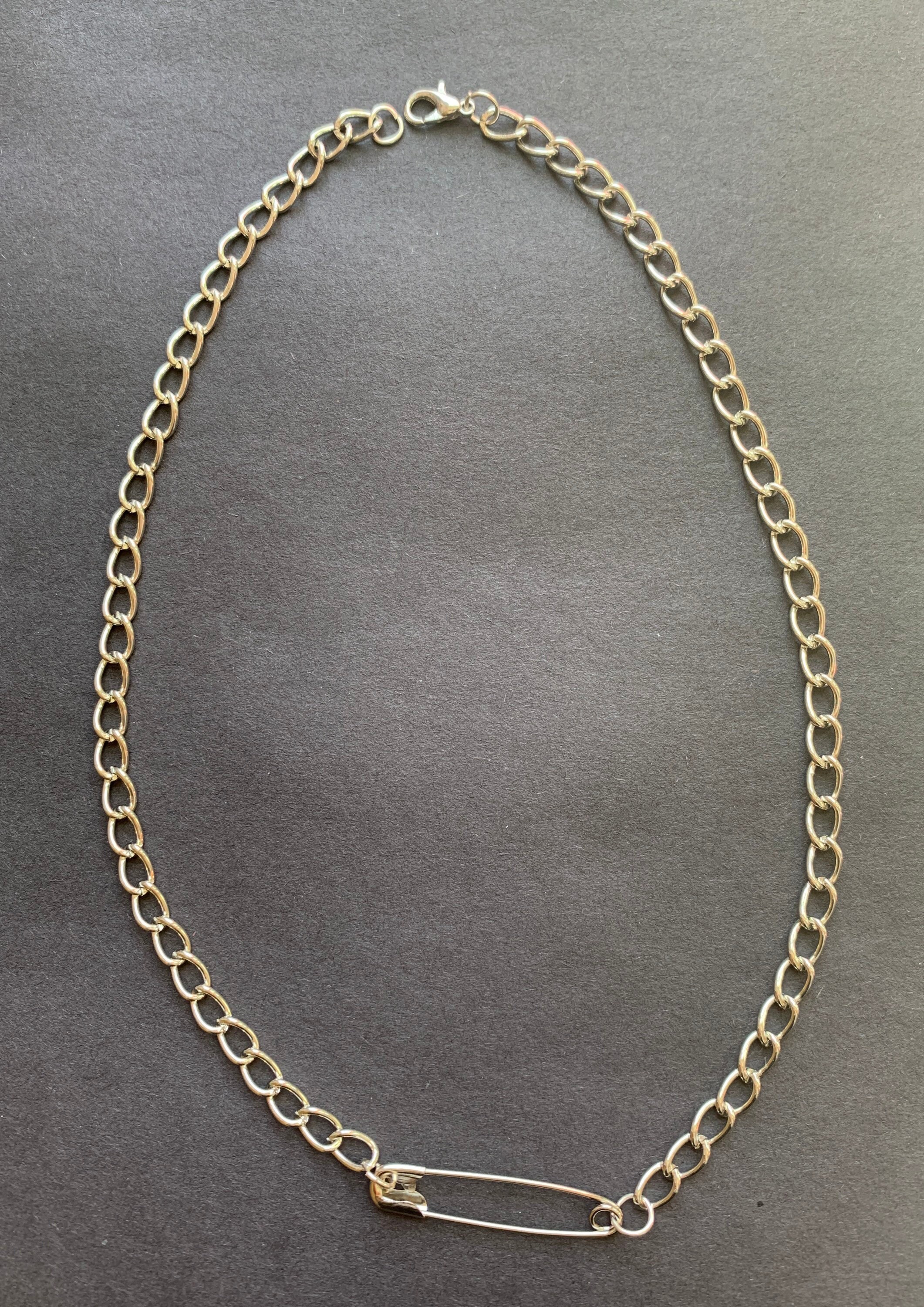 Safety Pin Necklace/ Safety Pin Chain /alternative Necklace - Etsy