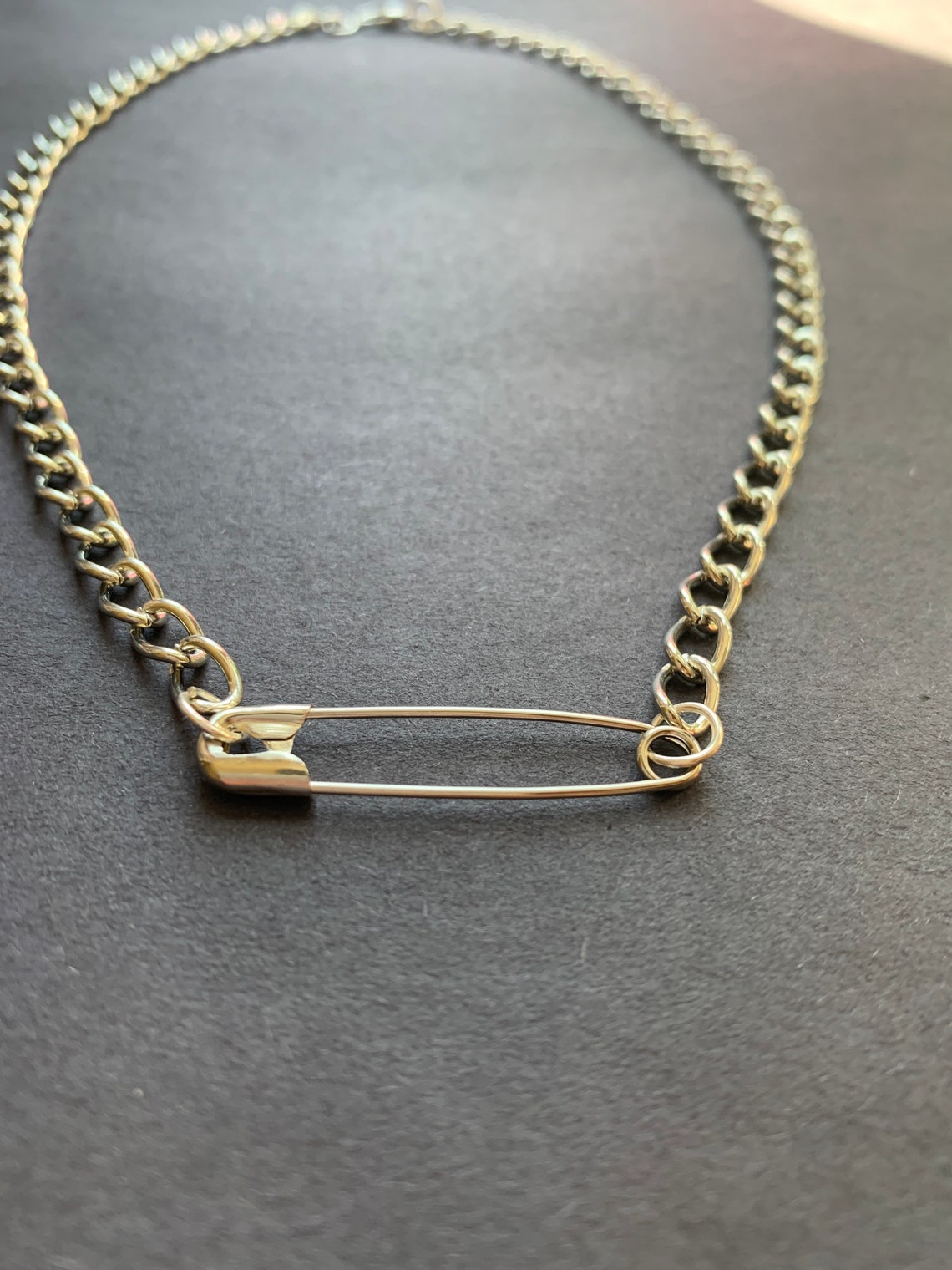 Safety Pin Necklace/ Safety Pin Chain /Alternative Necklace | Etsy