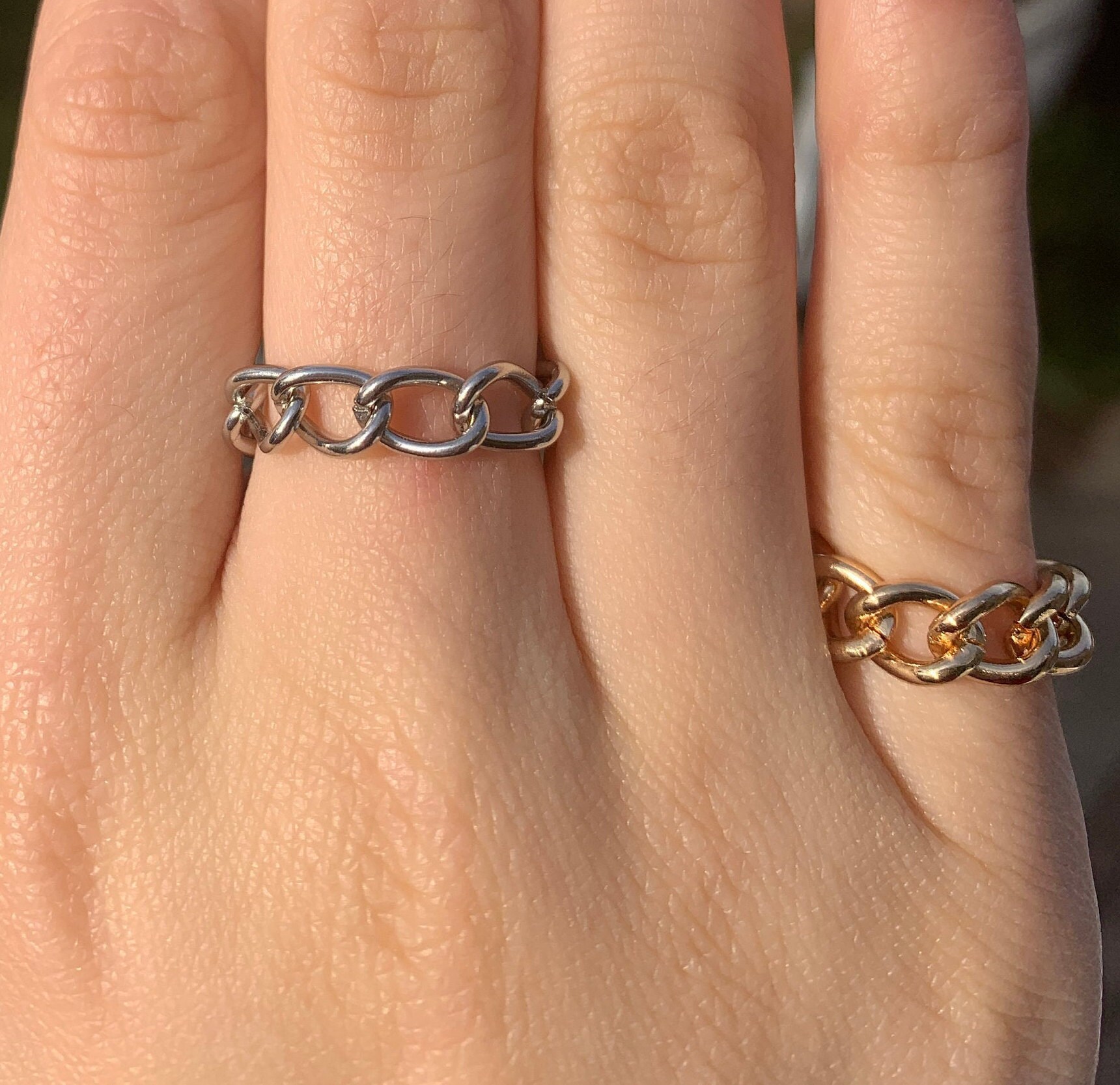 Chain Ring/ Silver Gold Thick Chain Ring - Etsy