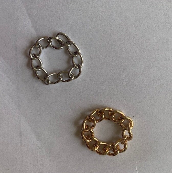 Chain Ring/ Silver Gold Thick Chain Ring - Etsy