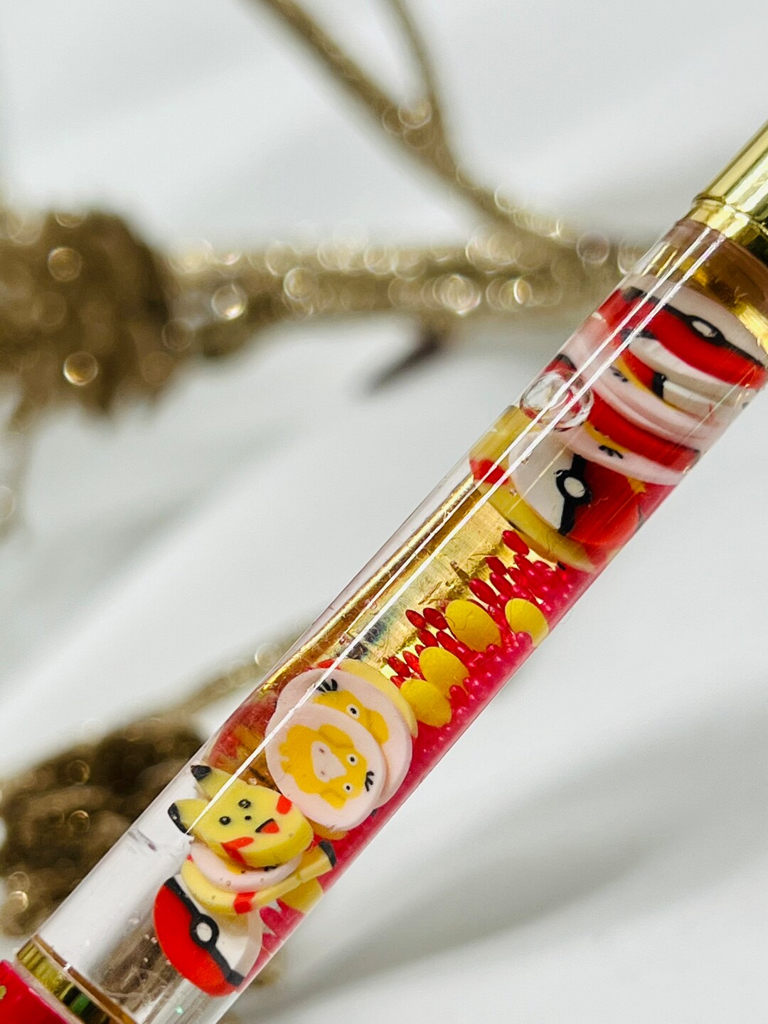 Kawaii Anime Float Pen. Battle Character Snow Globe Glitter Pen. School ...