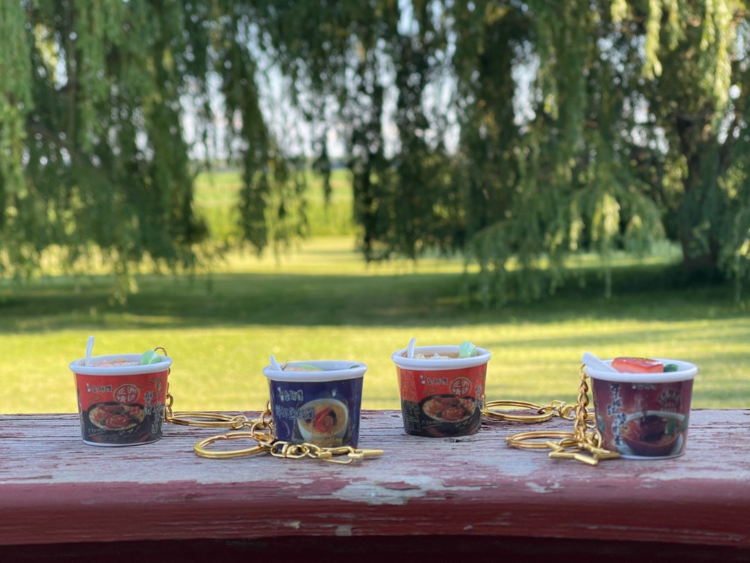 Cup of Noodles, Ramen Lovers Keychain. Realistic Japanese Miniature ...