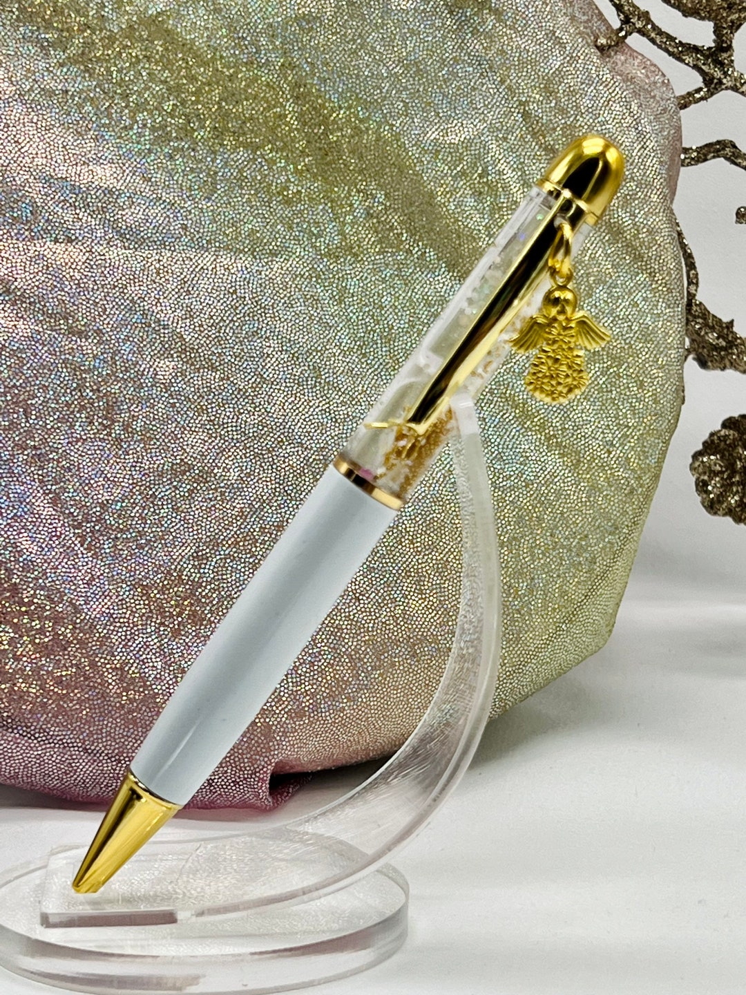 Angel Float Pen. Beautiful Guardian Angel Snow Globe Glitter Pen. Angel ...