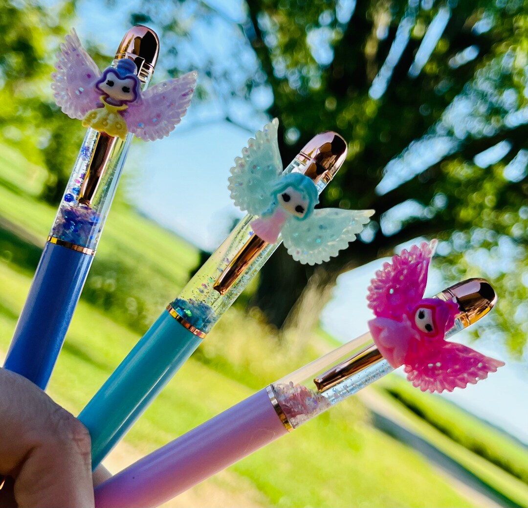 Guardian Angel Float Pen. Glow in the Dark Snow Globe Glitter - Etsy