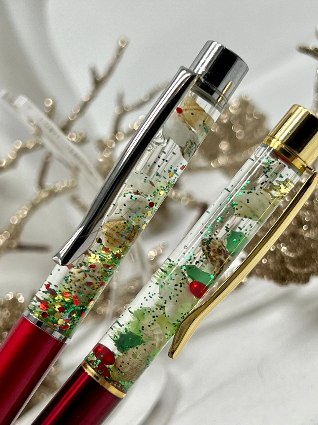 Christmas by the Sea Float Pen. Nautical Seashells, Mistletoe, Sea Life ...