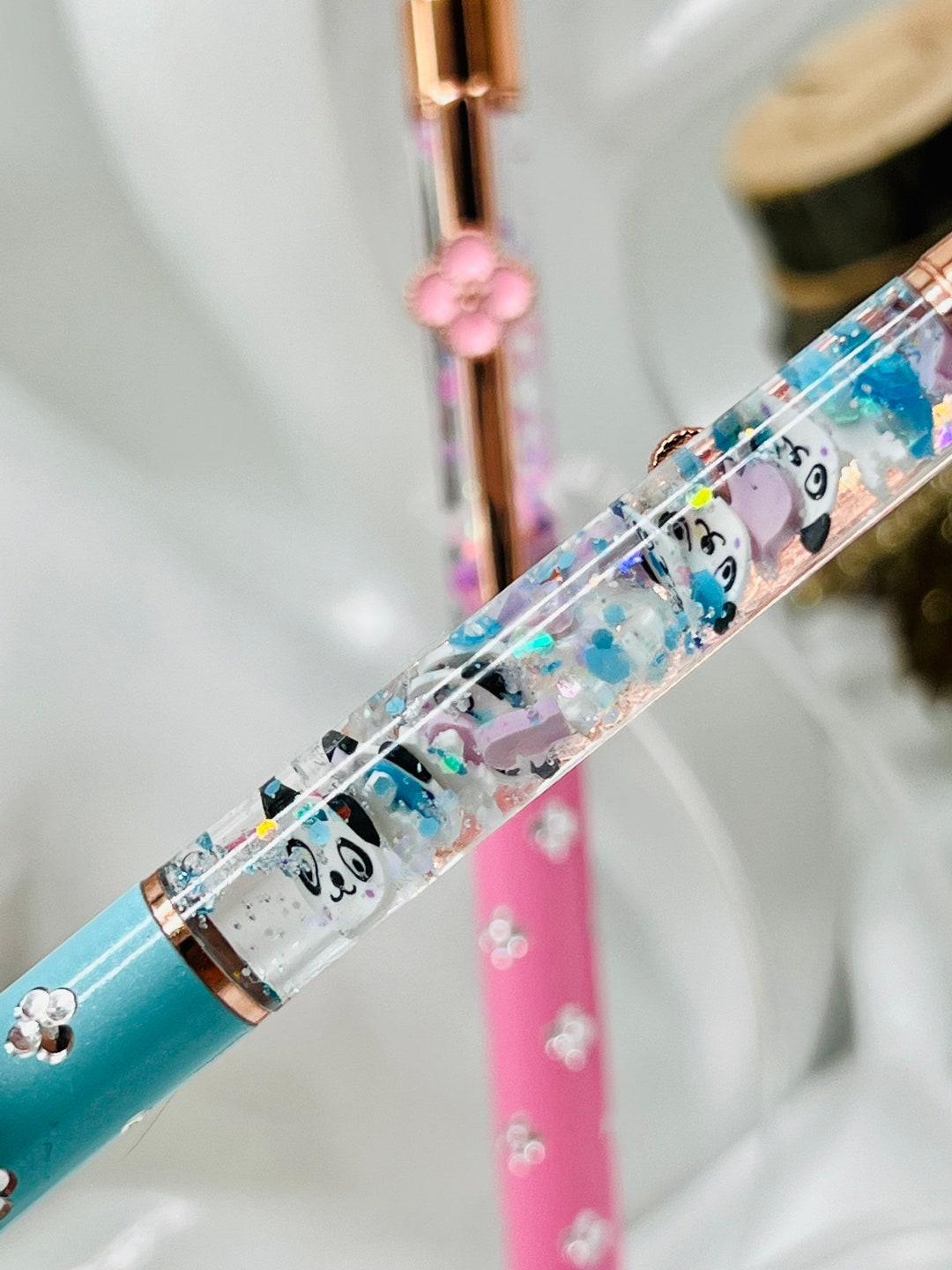 Pandas & Mittens Float Pen. Kawaii Panda Snow Globe Glitter - Etsy