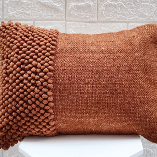 Deep Orange Rust Orange Chunky Loops Hand Woven 100% Wool - Etsy
