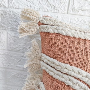 Blush Pink & Natural White Braided Cotton Thread Embroidered - Etsy