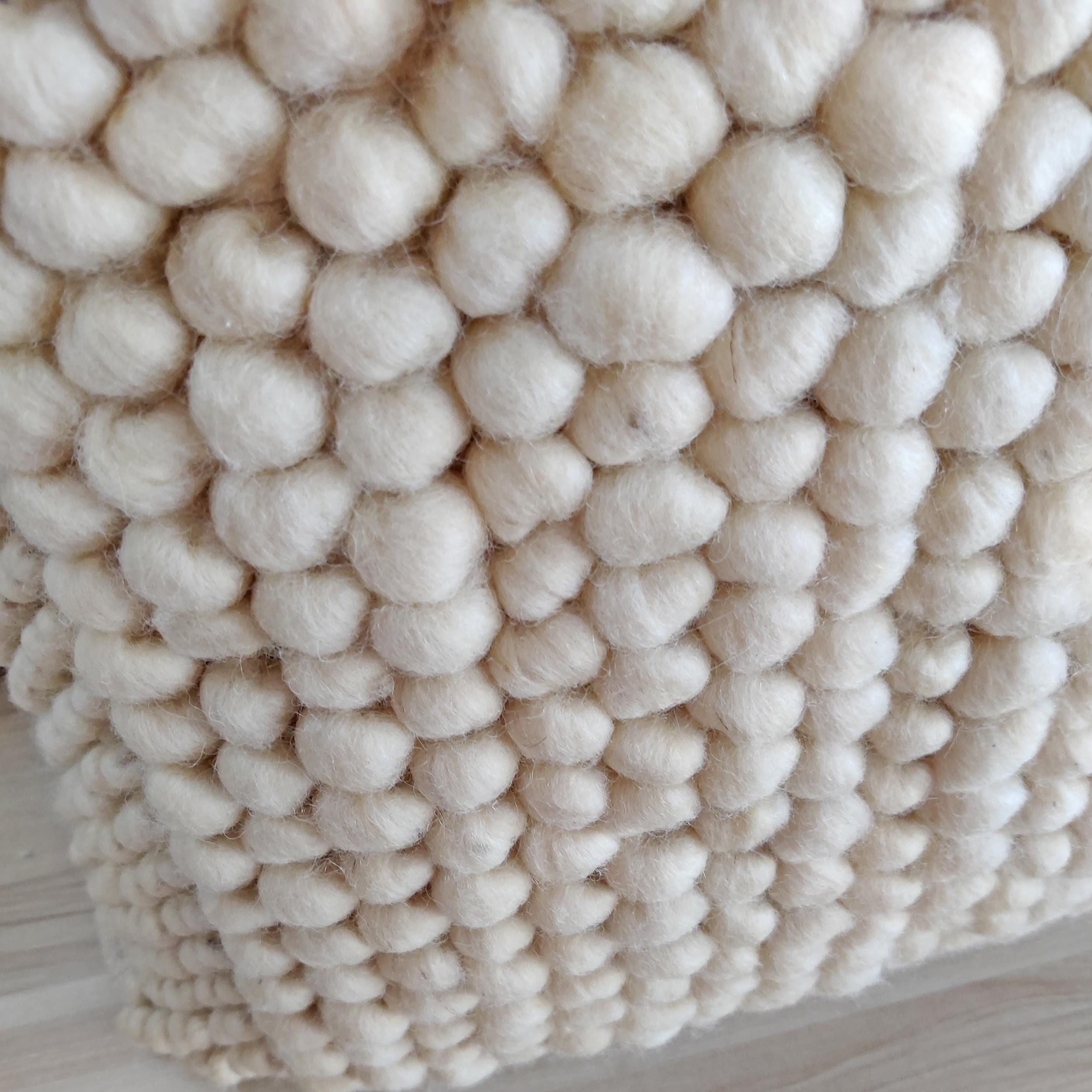Hand Loom Woven Cotton & Wool Chunky Loops Textured Cushion - Etsy