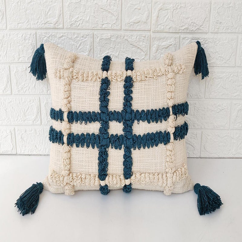 Blue Boho Pillow - Etsy