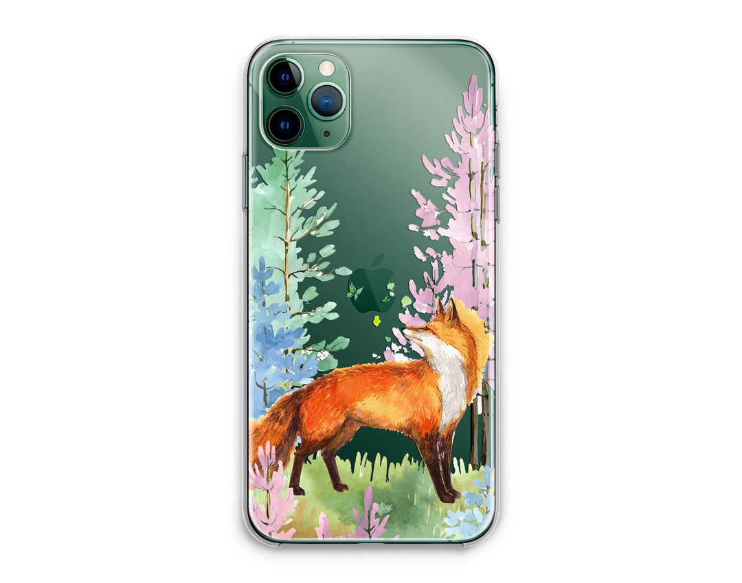 Watercolor Fox Phone Case: Clear Silicone, Fits iPhone & Samsung - Etsy UK