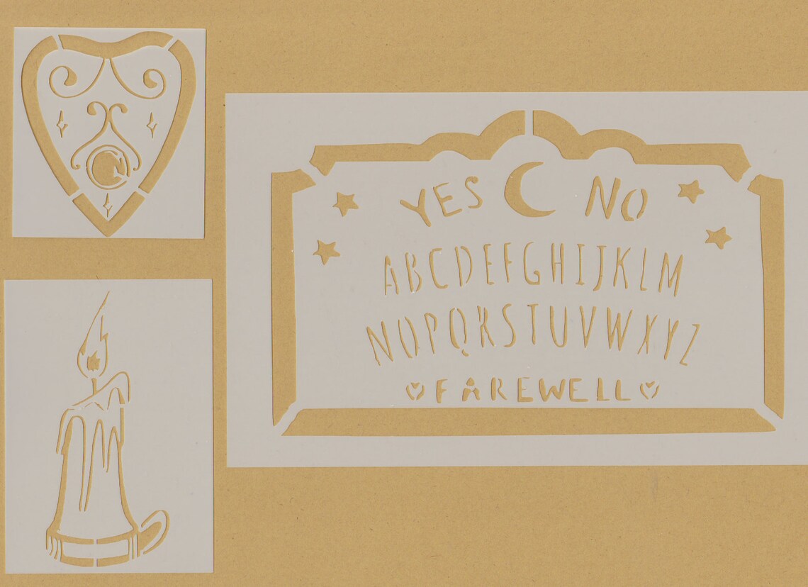 Reusable 7mil Ouija Board Stencil Set 06 Etsy