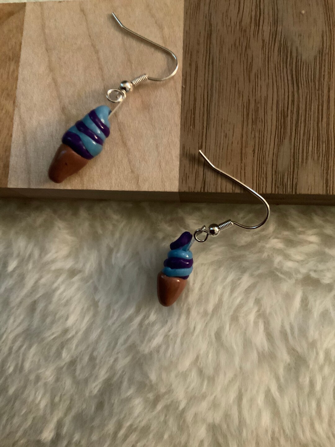 Clay Ice Cream Cone Swirl Earings - Etsy