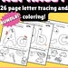 Alphabet Tracing & Coloring Fun! 26-page Worksheet Bundle With Cute ...