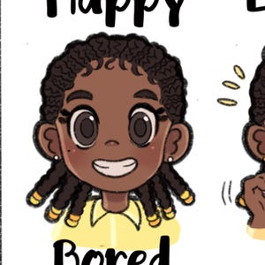 Colorful Children's Emotions Poster | Cute Digital Print Featuring a ...