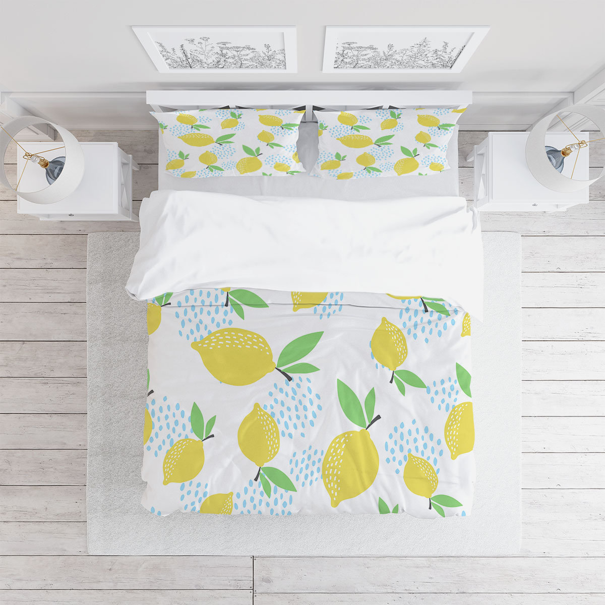 Lemon Fruit Painting Duvet Cover Set, Fruits Quilt Cover, Comforter ...