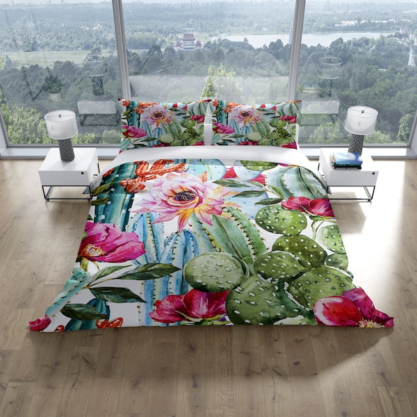 Cactus Bedding Queen - Etsy