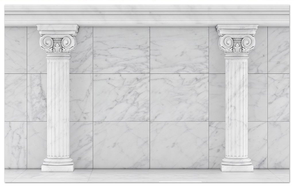 White Marbled 3D Roman Columns Wallpaper Wallpaper Mural - Etsy