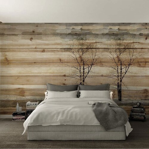 Rustic Wood Grain Panels 3D Wallpaper Wallpaper Mural - Etsy