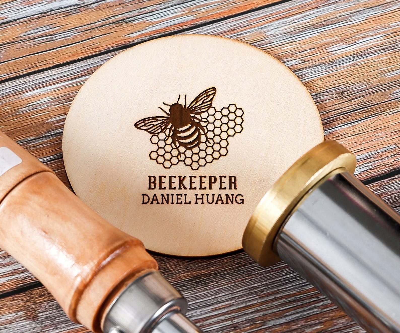 Bee Logo Brand Ir / Wood Burning Beekeeper Iconcustom Branding - Etsy