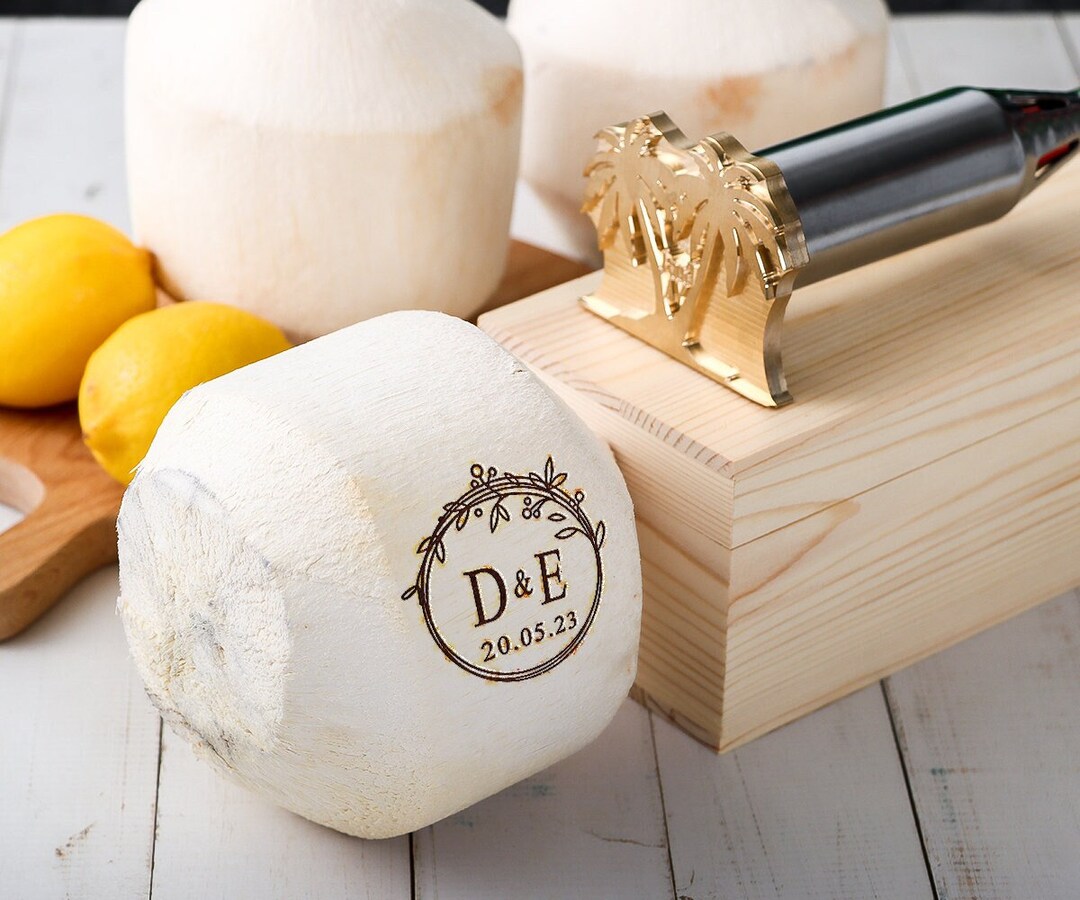 Personalized Coconut Stamps, Young Coconut Logo Branding Iron ...
