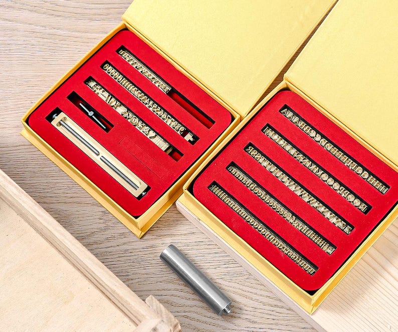 A-Z Alphabet Brass Stamp, Heat Emboss With Letter Holder, Custom ...