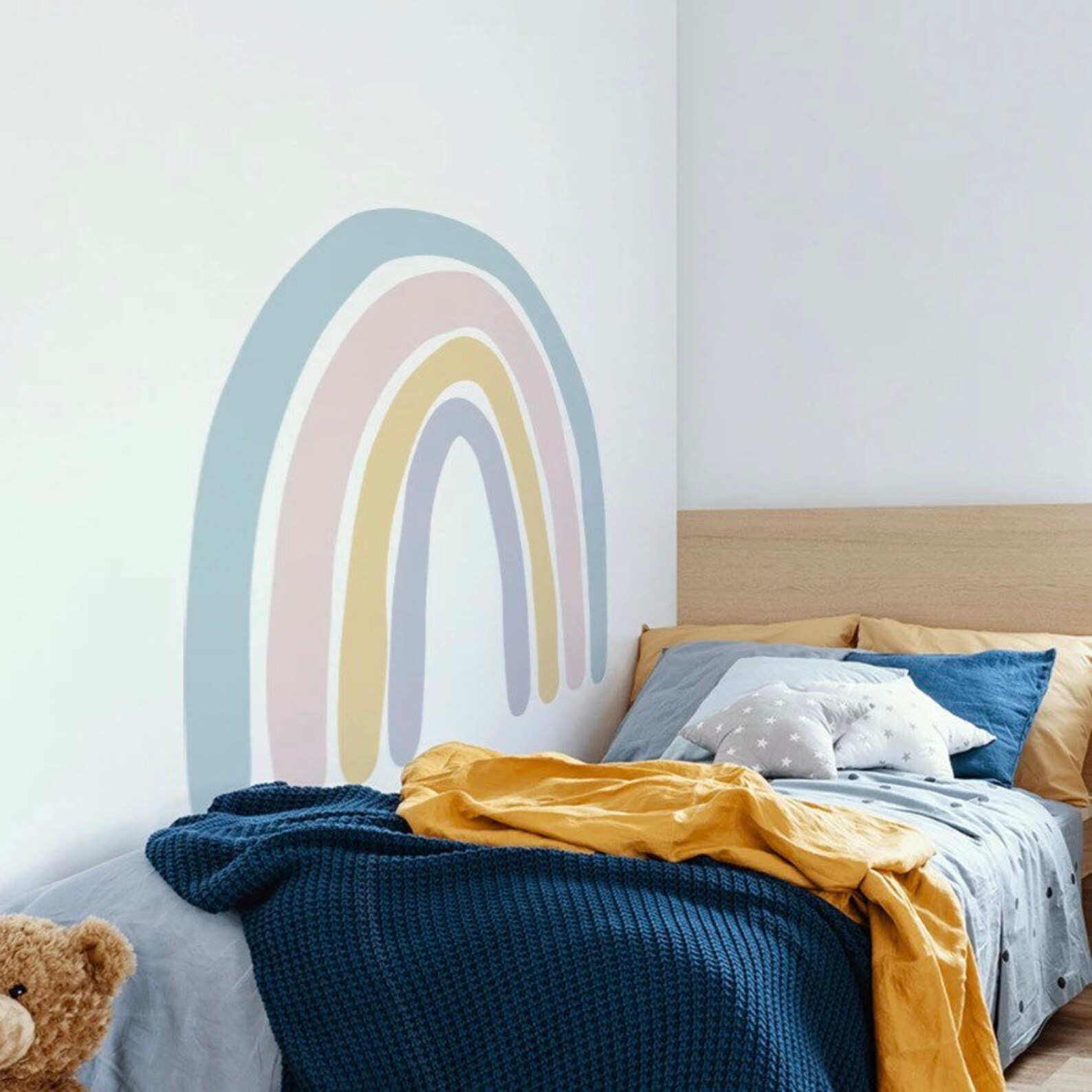 Large Neutral Pastel Rainbow Wall Decal Nursery Wall Decal | Etsy