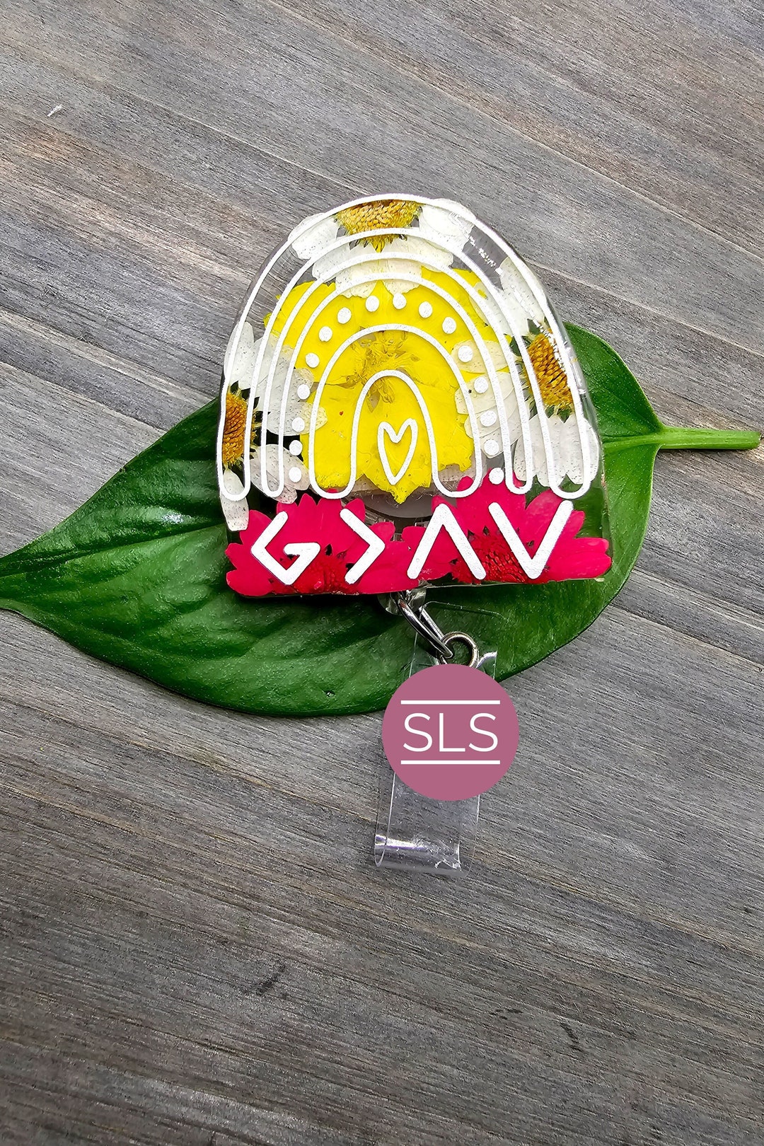 Floral Rainbow Religious Badge Reel-god is Greater Than the Highs and ...