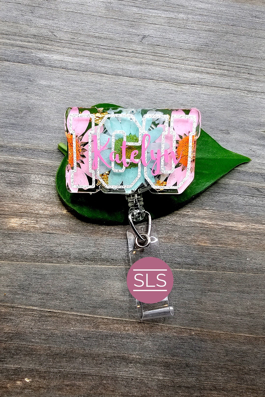 ICU Floral Badge Reel-icu Nurse-custom Name Badge-medical Badge Clip ...