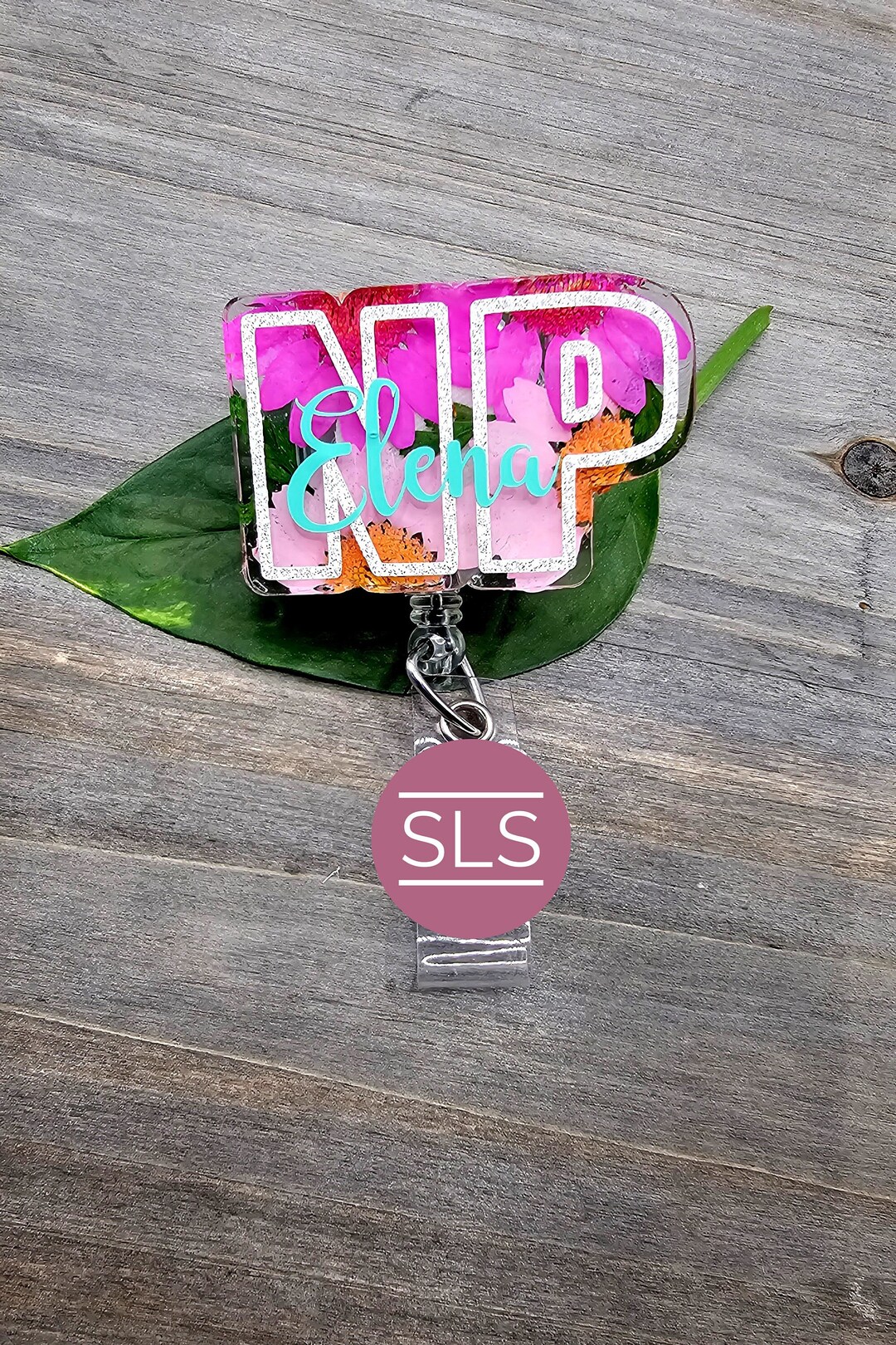 Nurse Practitioner Badge Reel-floral Badge Reel-np Badge Reel-medical ...