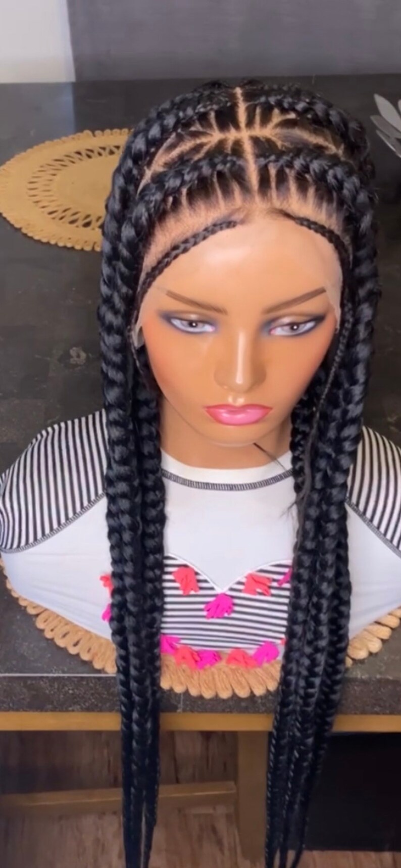 Pop Smoke Wig Braids Wig Braided Wig Black Women Hair Knotless Braids ...