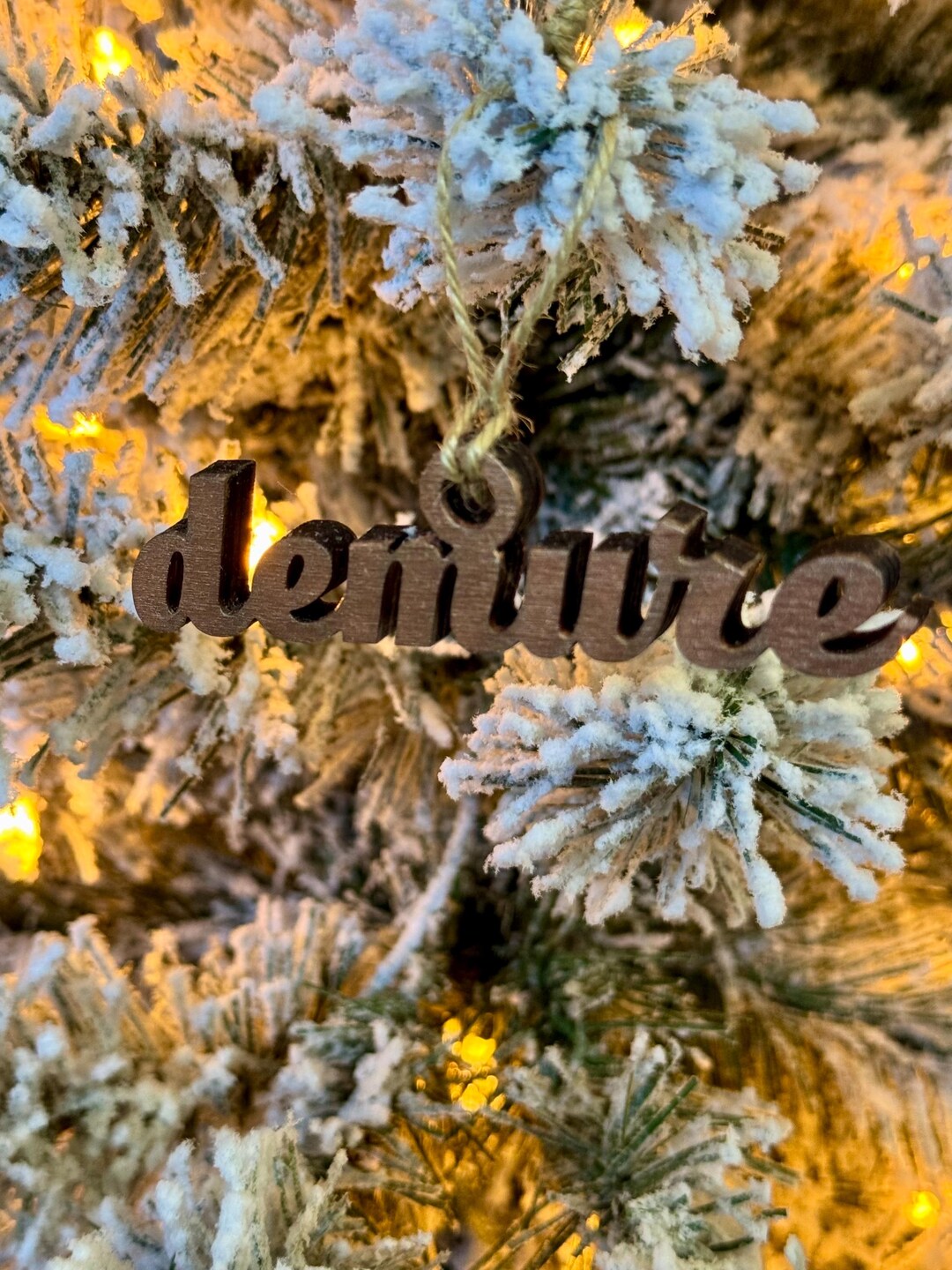 DEMURE Rose Gold Painted Wooden Christmas Ornament - Etsy