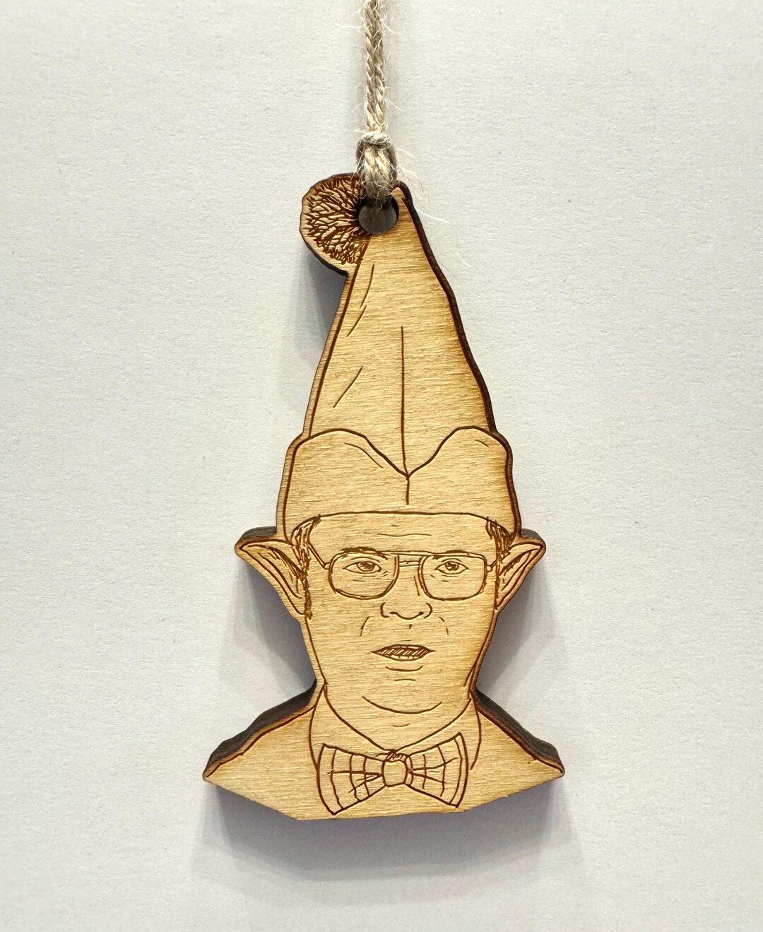 Elf Dwight Schrute Wooden Christmas Ornament Personalizable Gift - Etsy