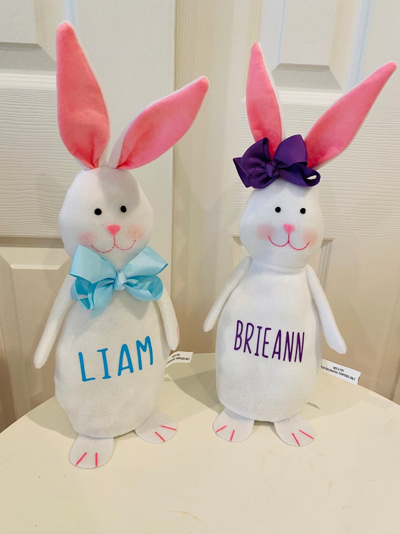 Personalized Easter Bunnies, Plush Easter Bunny, Easter Basket Filler ...