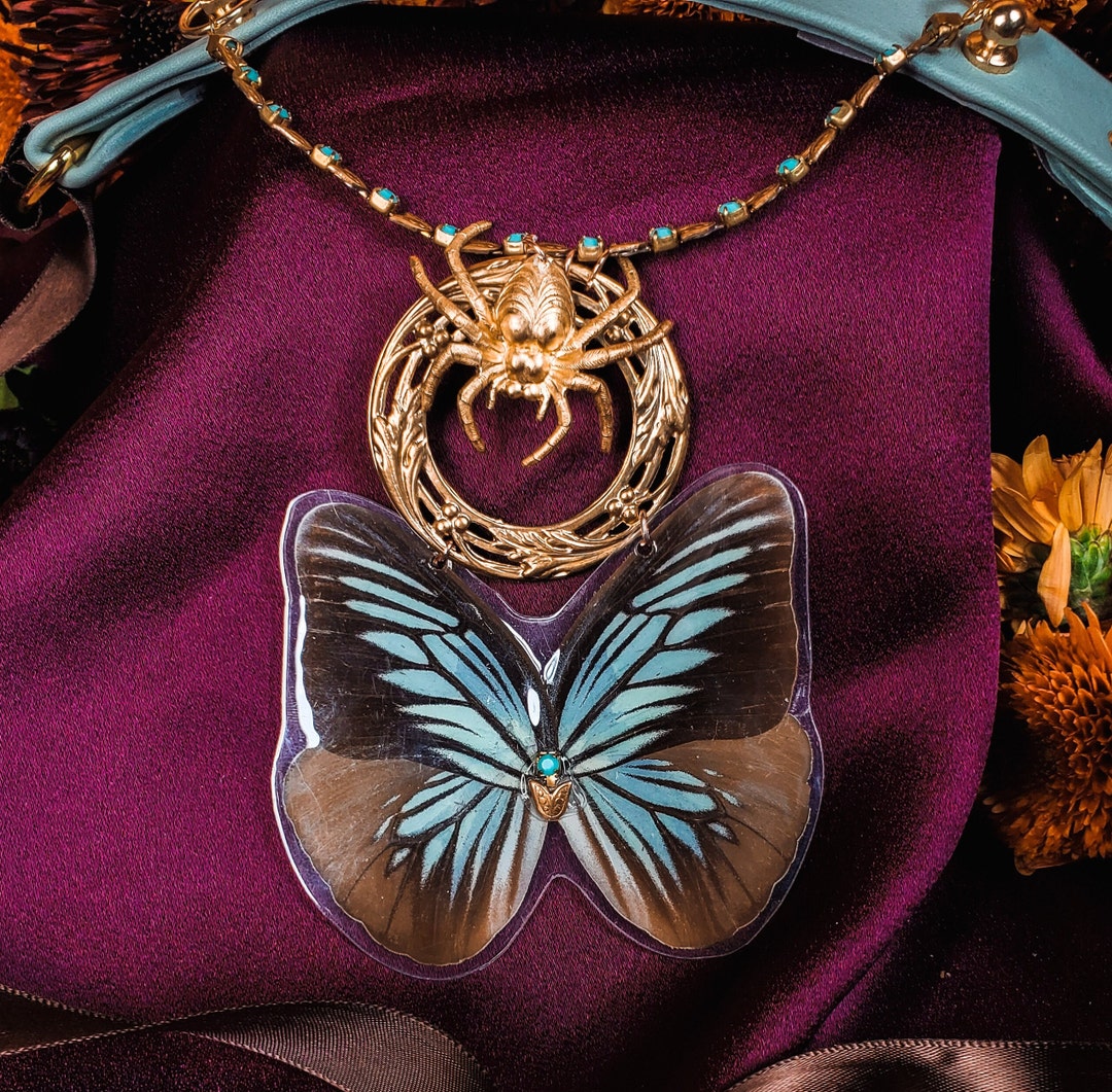 Real Butterfly Choker, Blue Butterfly Necklace, Adjustable Size ...
