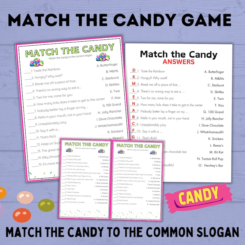 Name That Candy Game - Etsy