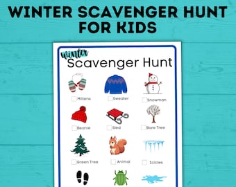 Winter Scavenger Hunt | Printable Scavenger Hunt | Scavenger Hunt for ...