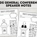 General Conference Speaker Notes for Kids | General Conference Activity ...