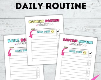 Kids Morning and Bedtime Routine Checklist - Etsy