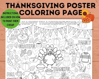 giant thanksgiving coloring page